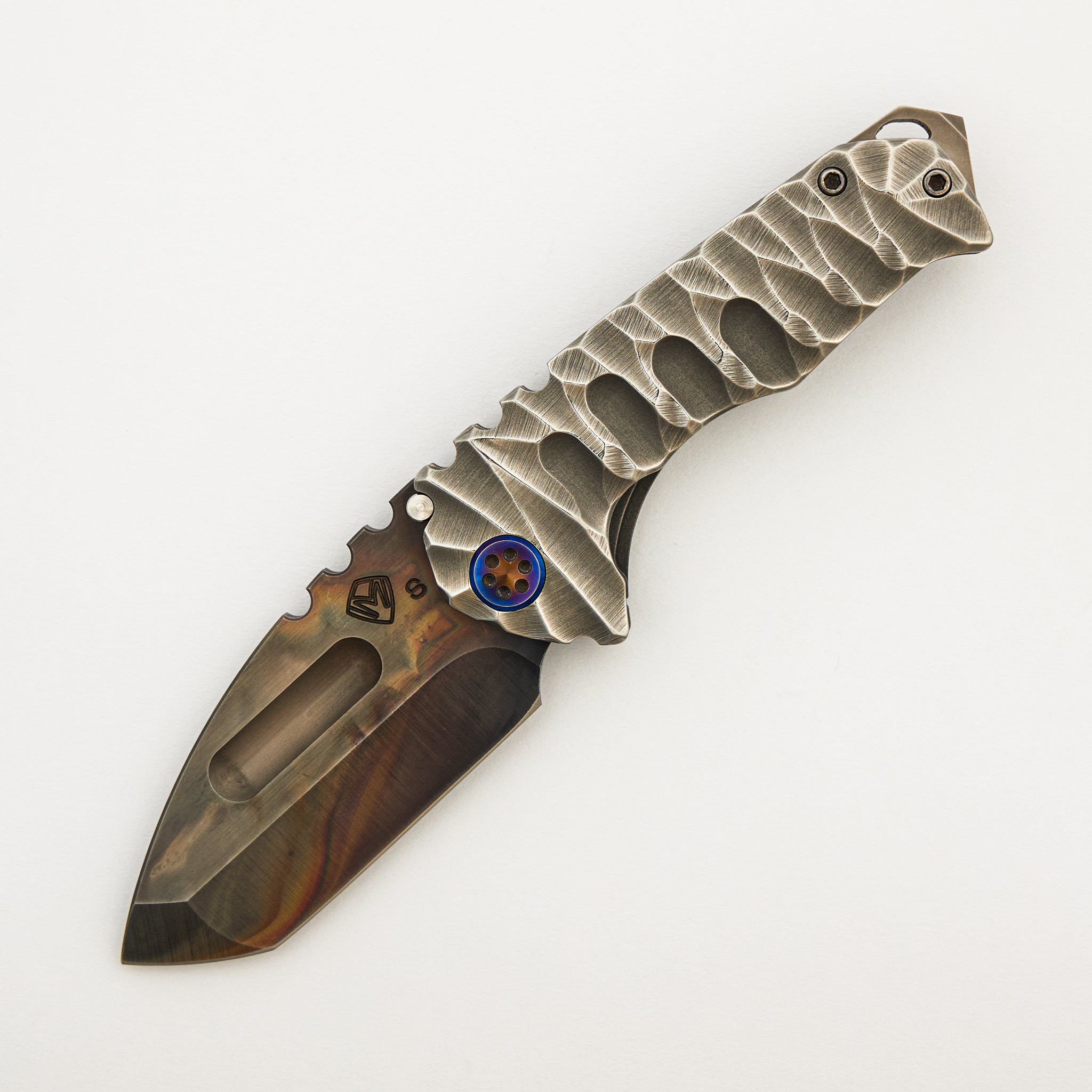 Genesis Ti - Vulcan Finish S35VN Blade - Predator Sculpted Titanium Ha
