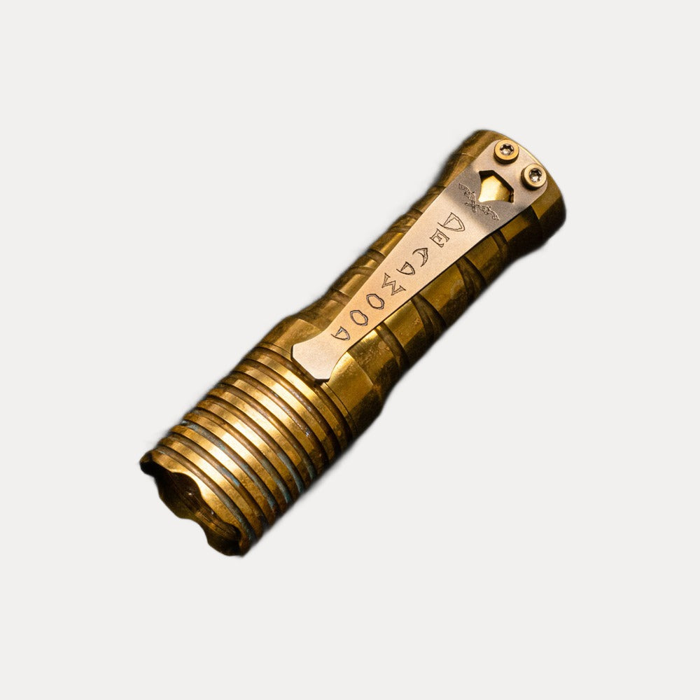 Deadwood Customs Brass Huckleberry Flashlight